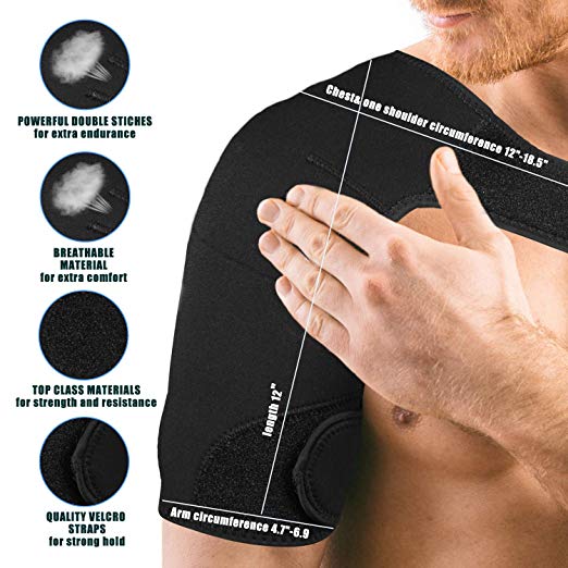 Shoulder Brace for Rotator Cuff Pain Support Sling Compression Sleeve ...