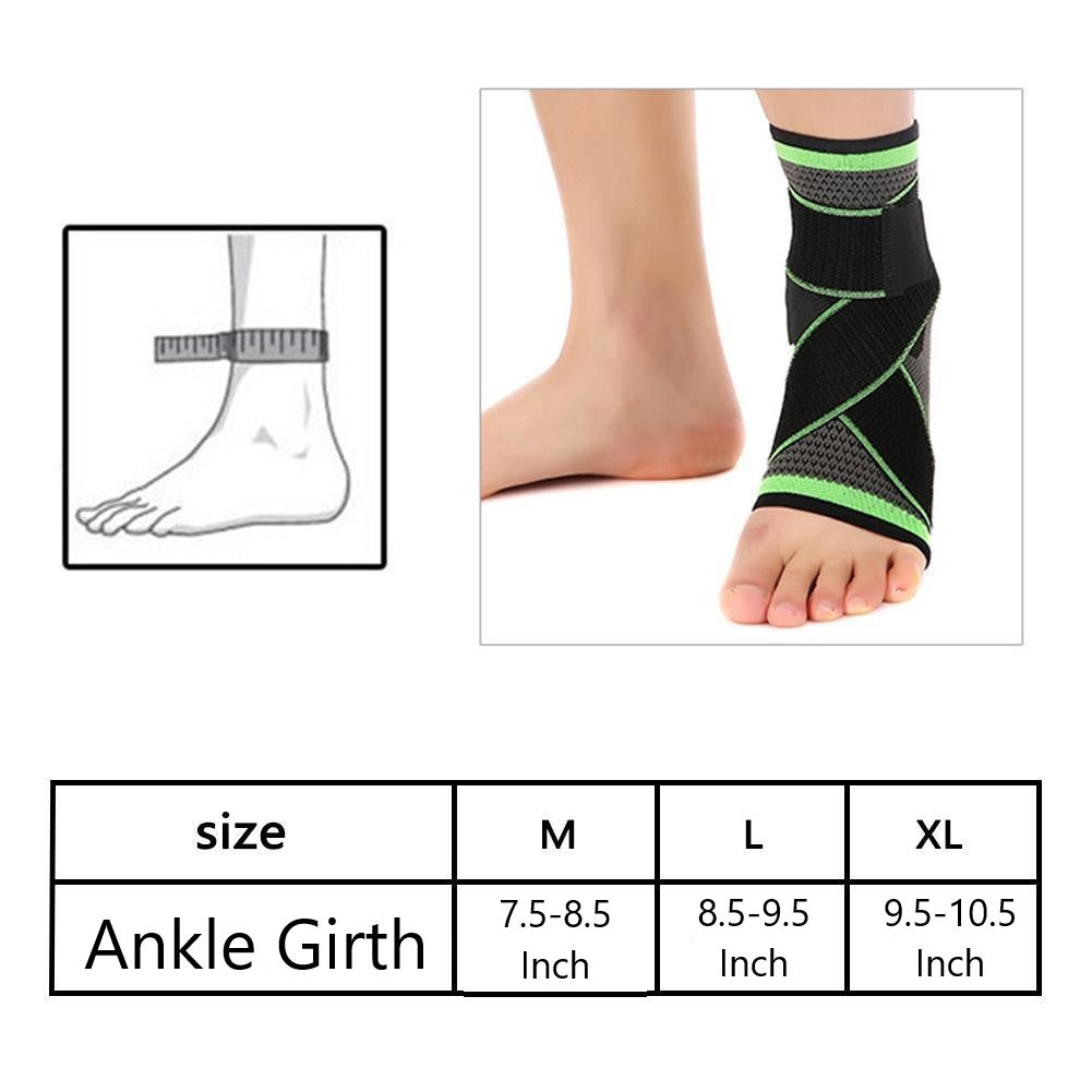 Ankle Brace Compression Support Wrap Sports Sleeve Adjustable Straps ...